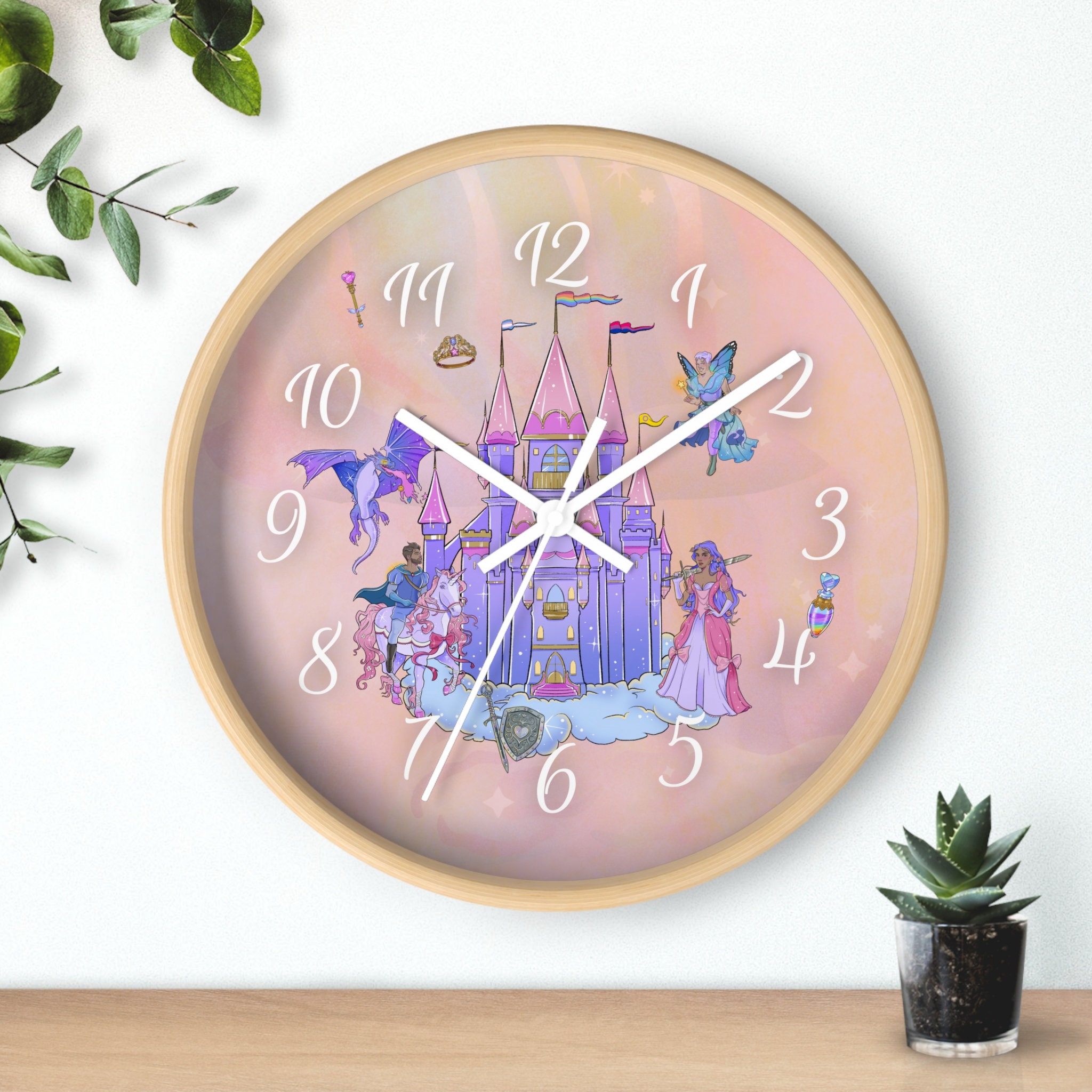 Modern Princess Clock, Preppy Room Decor, Girly Wall Decor, Princess ...