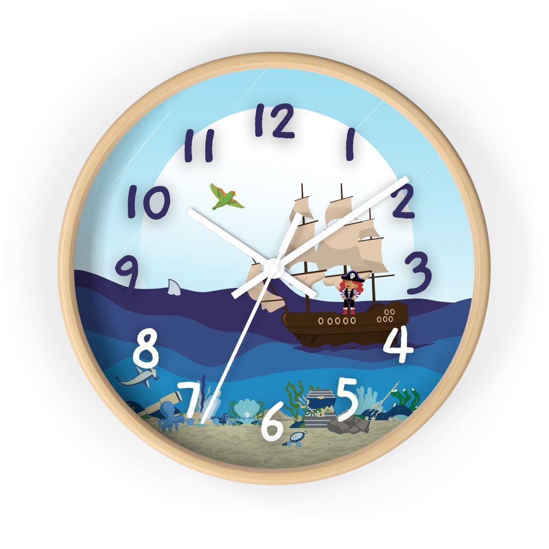 Pirate Girl Clock, Little Girl Wall Art, Girly Room Decor, Girl Power ...