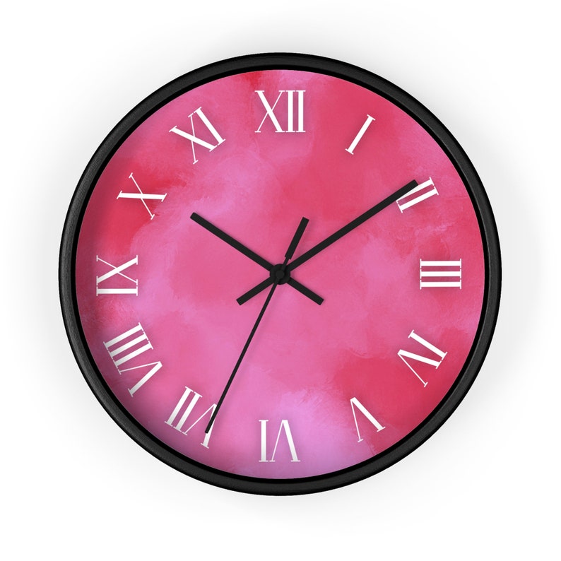 Hot Pink Wall Clock: Preppy Room Art for Teen Girls Trendy Apartment ...