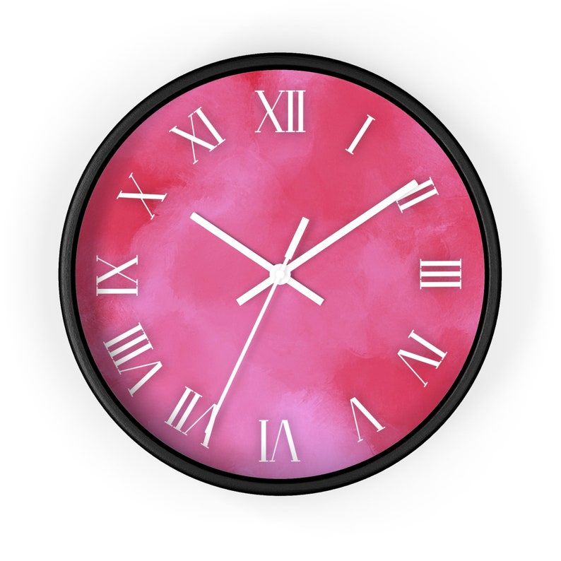 Hot Pink Wall Clock: Preppy Room Art for Teen Girls Trendy Apartment ...