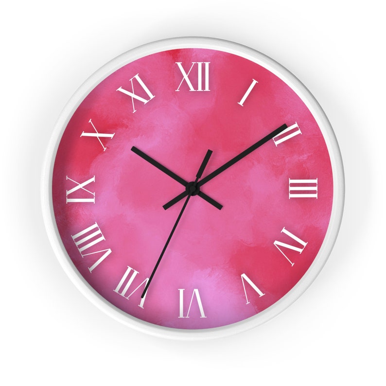Hot Pink Wall Clock: Preppy Room Art for Teen Girls Trendy Apartment ...