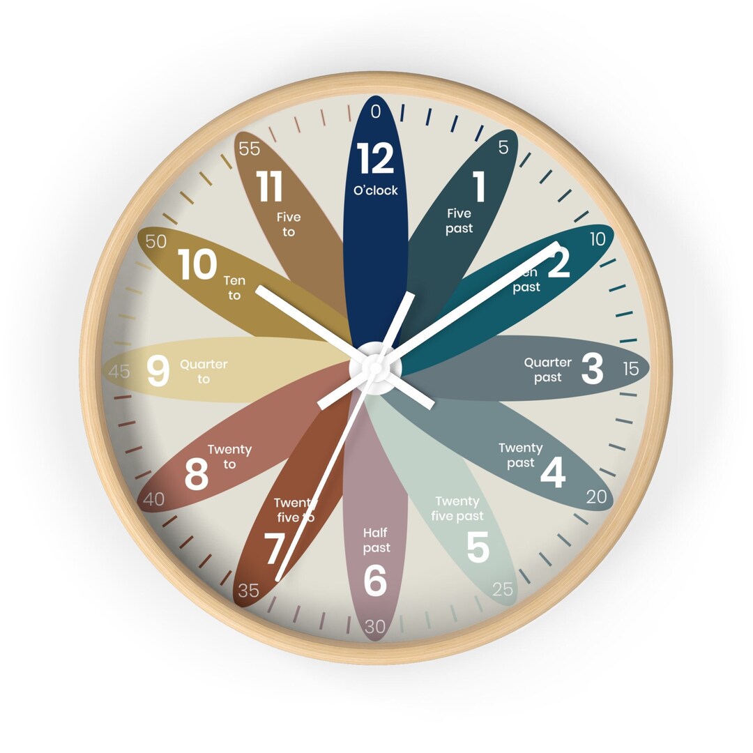Earth and Blue Color Wheel Clock, Boho Rainbow Nursery, How to Tell ...