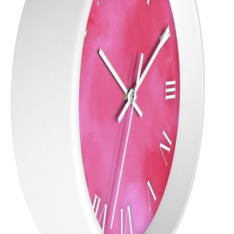 Hot Pink Wall Clock: Preppy Room Art for Teen Girls Trendy Apartment ...