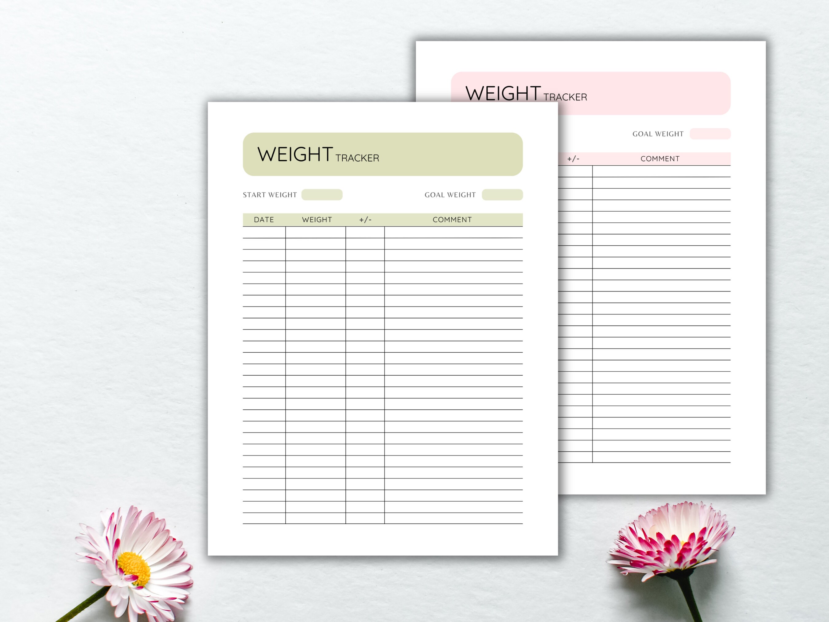 Minimalist Weight Tracker Printable, Weight Log Template, Weight Loss ...