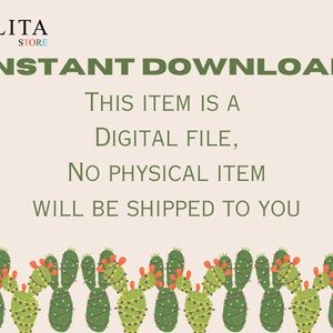 Cactus Vector, Clipart, Editable - Etsy