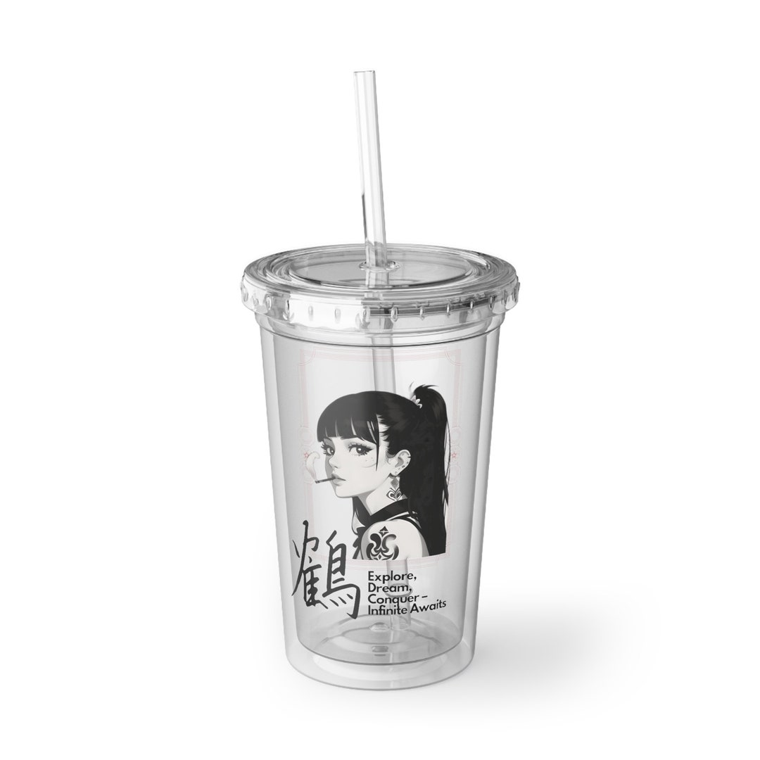 Sip in E-goth Style: 16oz Manga Anime Acrylic Cup - Etsy