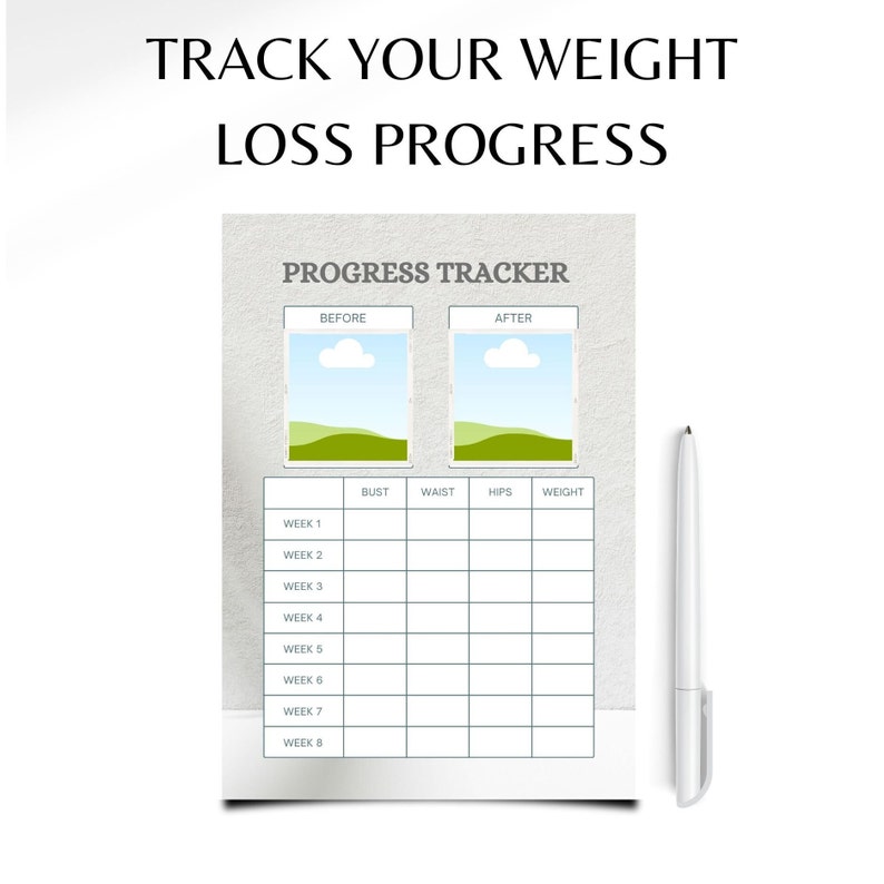 Weight Loss Tracker Printable | Printable PDF | Digital Tracker ...