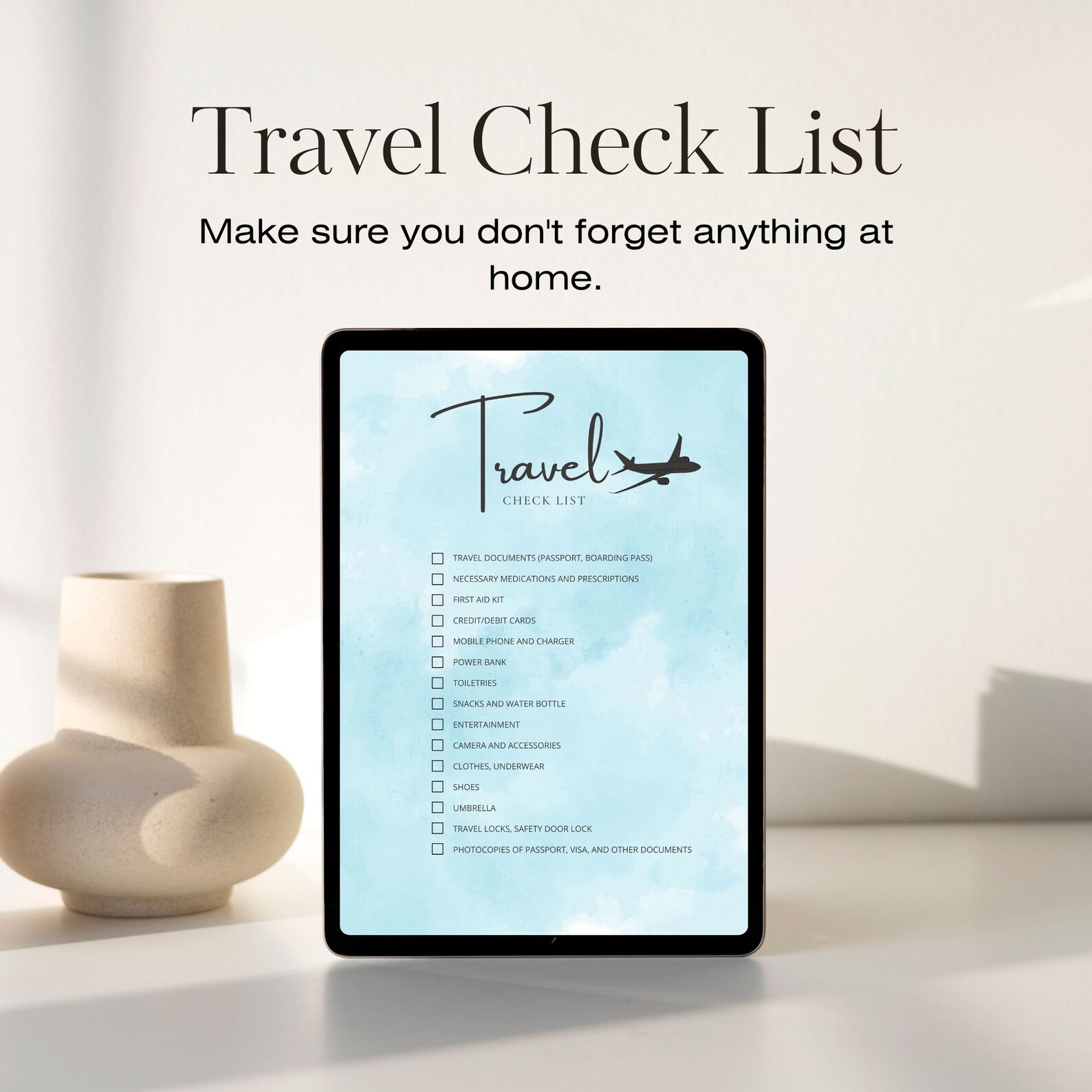 Printable Travel Checklist | Canva Template - Editable Template ...