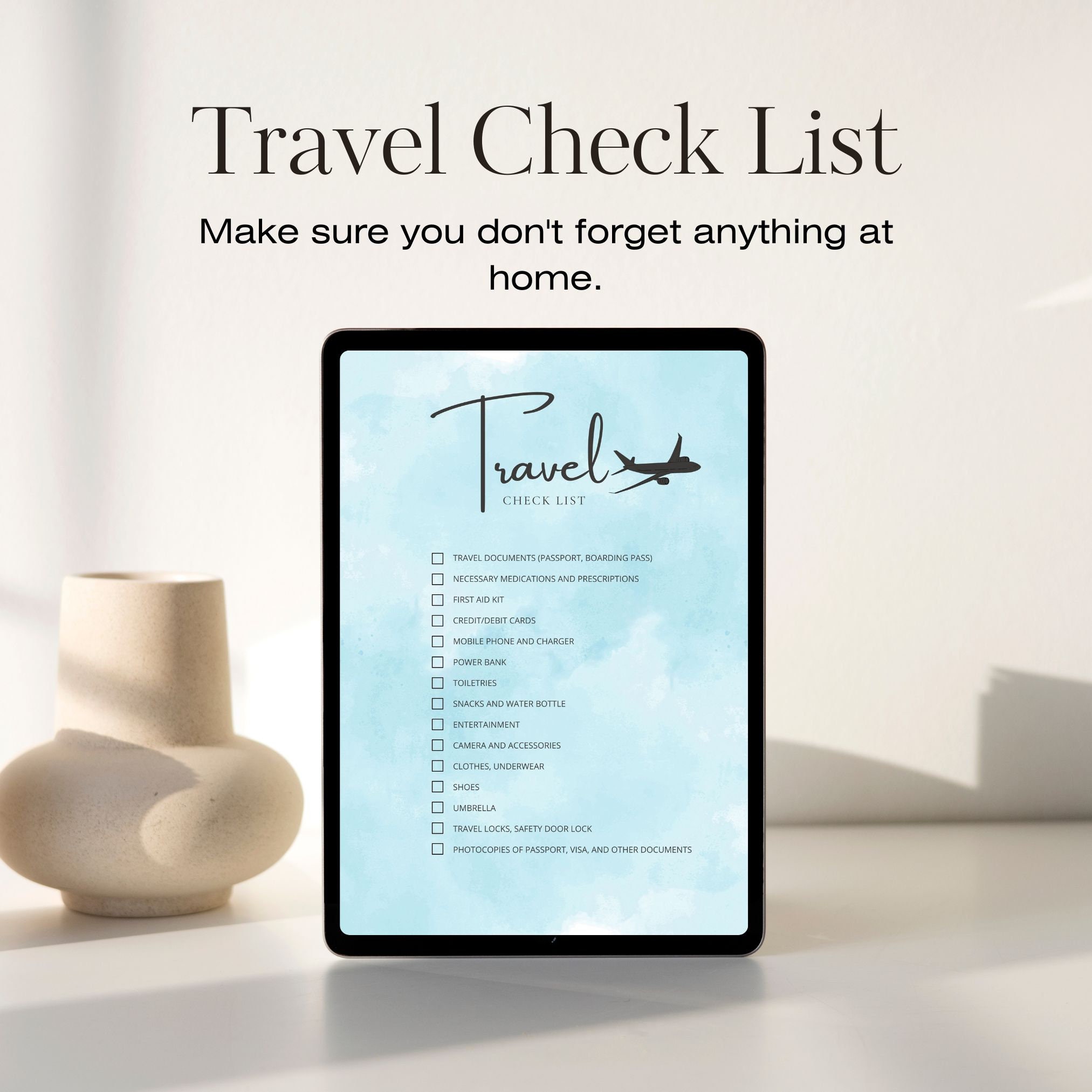 Printable Travel Checklist | Canva Template - Editable Template ...