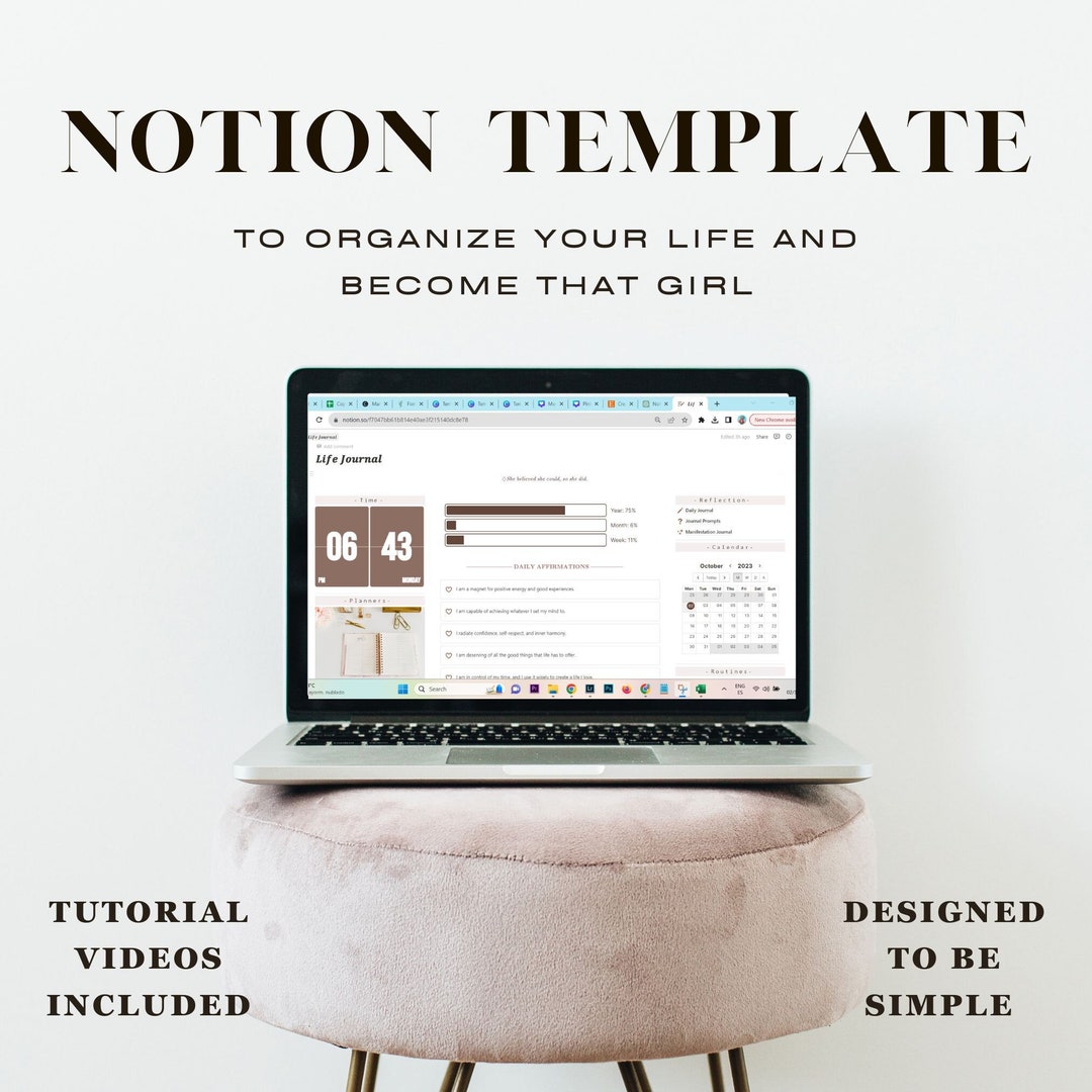 Notion Glow up Planner & Journal Template - Daily, Weekly, Financial ...