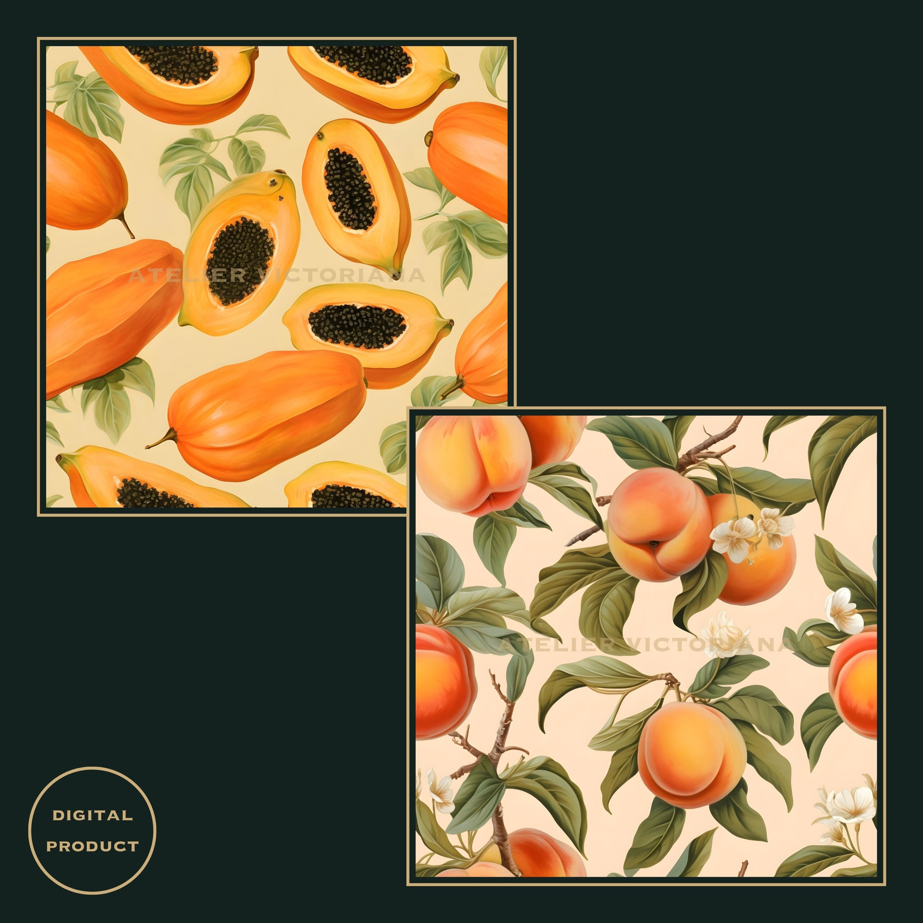 Fruits Digital Paper Pack, Seamless Patterns for Decoupage Papers and ...