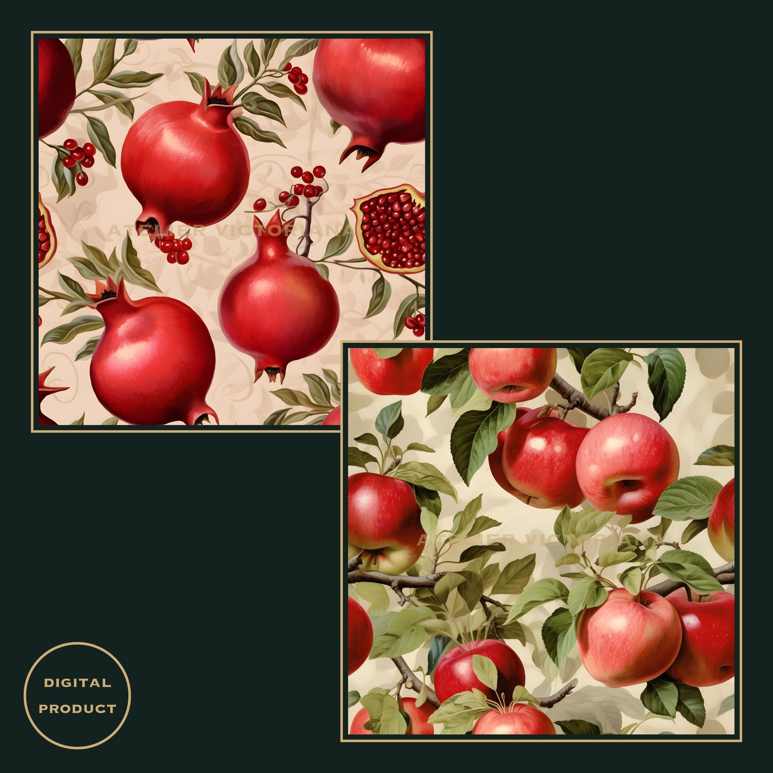 Fruits Digital Paper Pack, Seamless Patterns for Decoupage Papers and ...