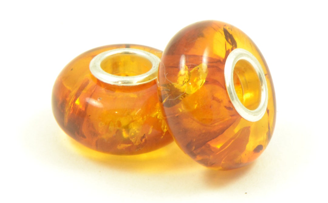 Honey Baltic Amber Bead Charm for Pandora & Trollbead Bracelet - Etsy