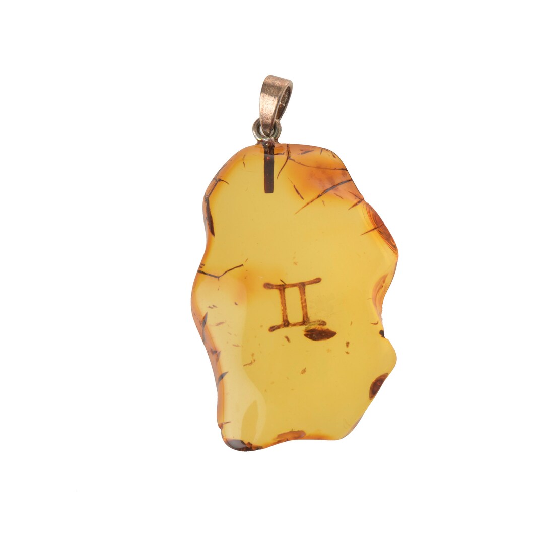 Baltic Amber Amber Zodiac Symbol Pendant / Baltic Amber Zodiac Charm ...