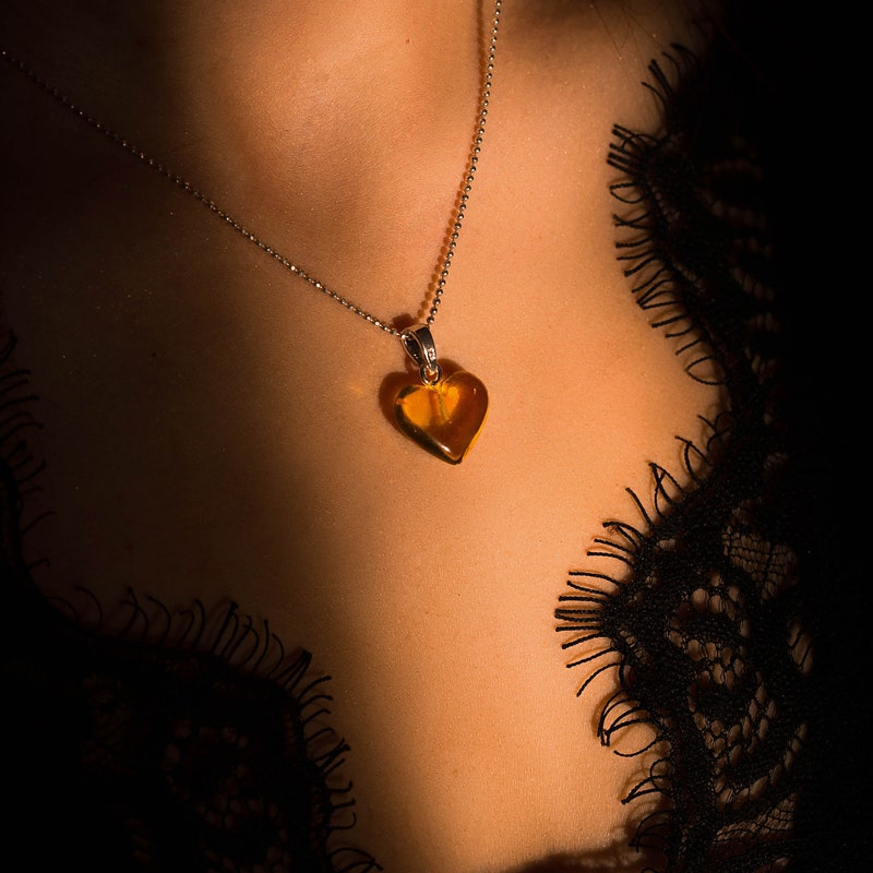 Baltic Amber Beads Heart - Etsy