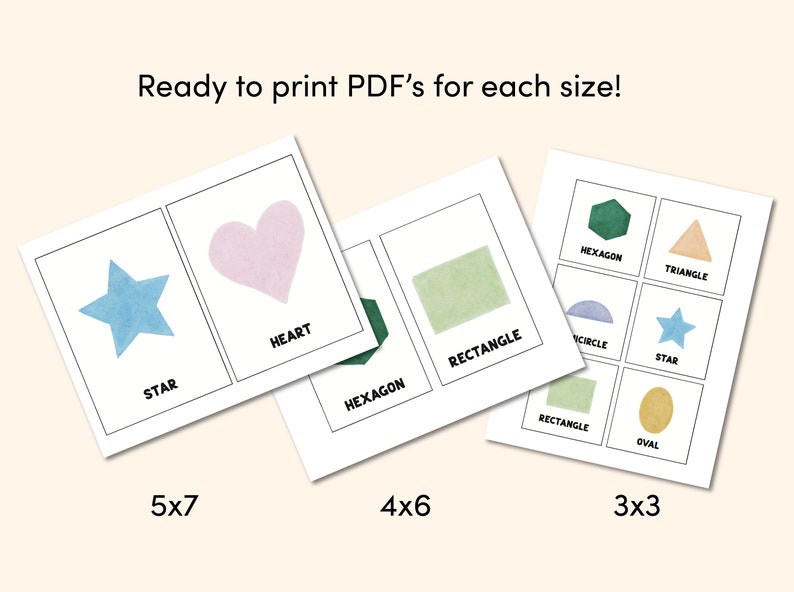 12 Rainbow Shapes Flashcards DIGITAL Download, Preschool Toddler ...