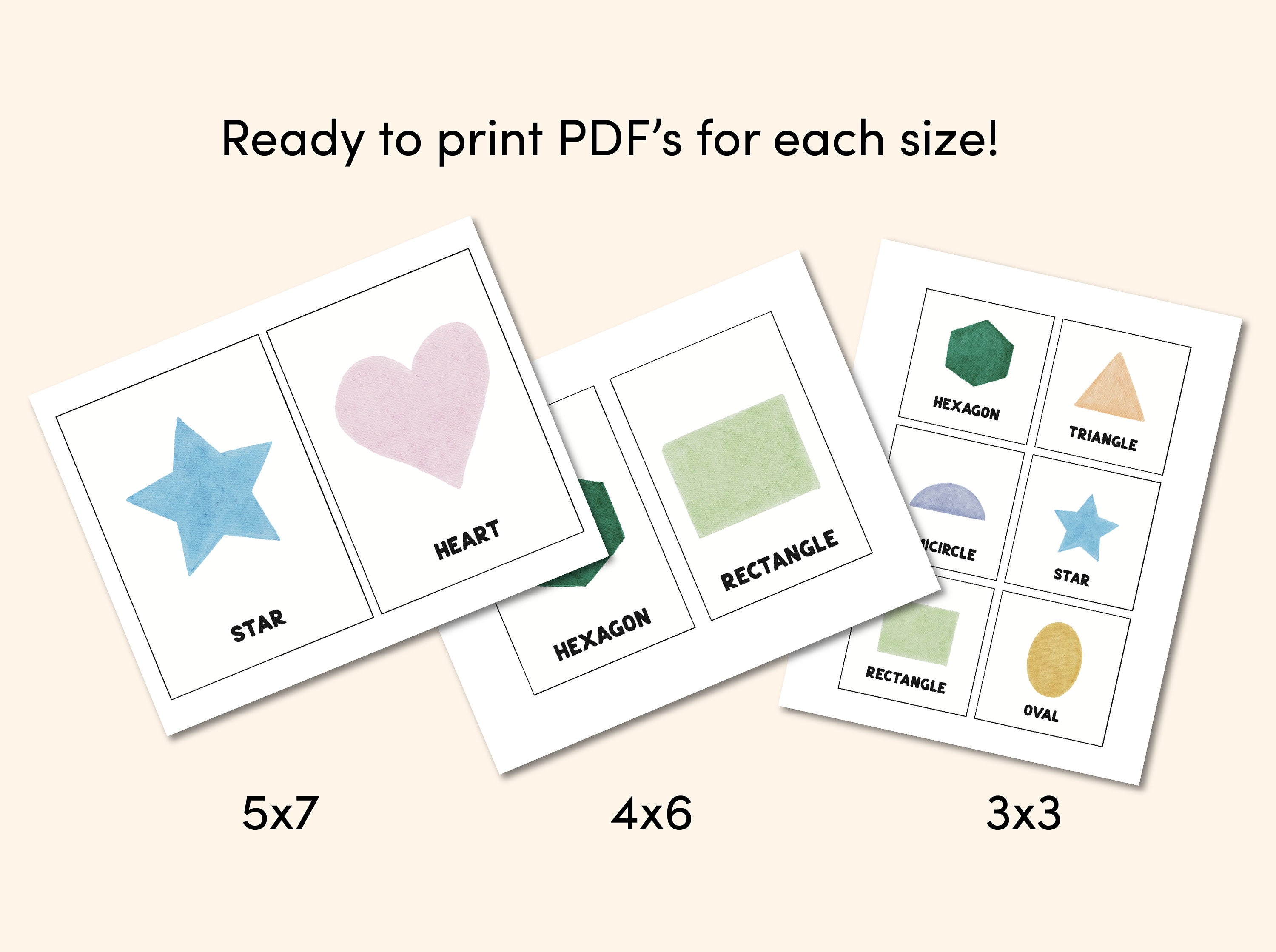 12 Rainbow Shapes Flashcards DIGITAL Download Preschool - Etsy