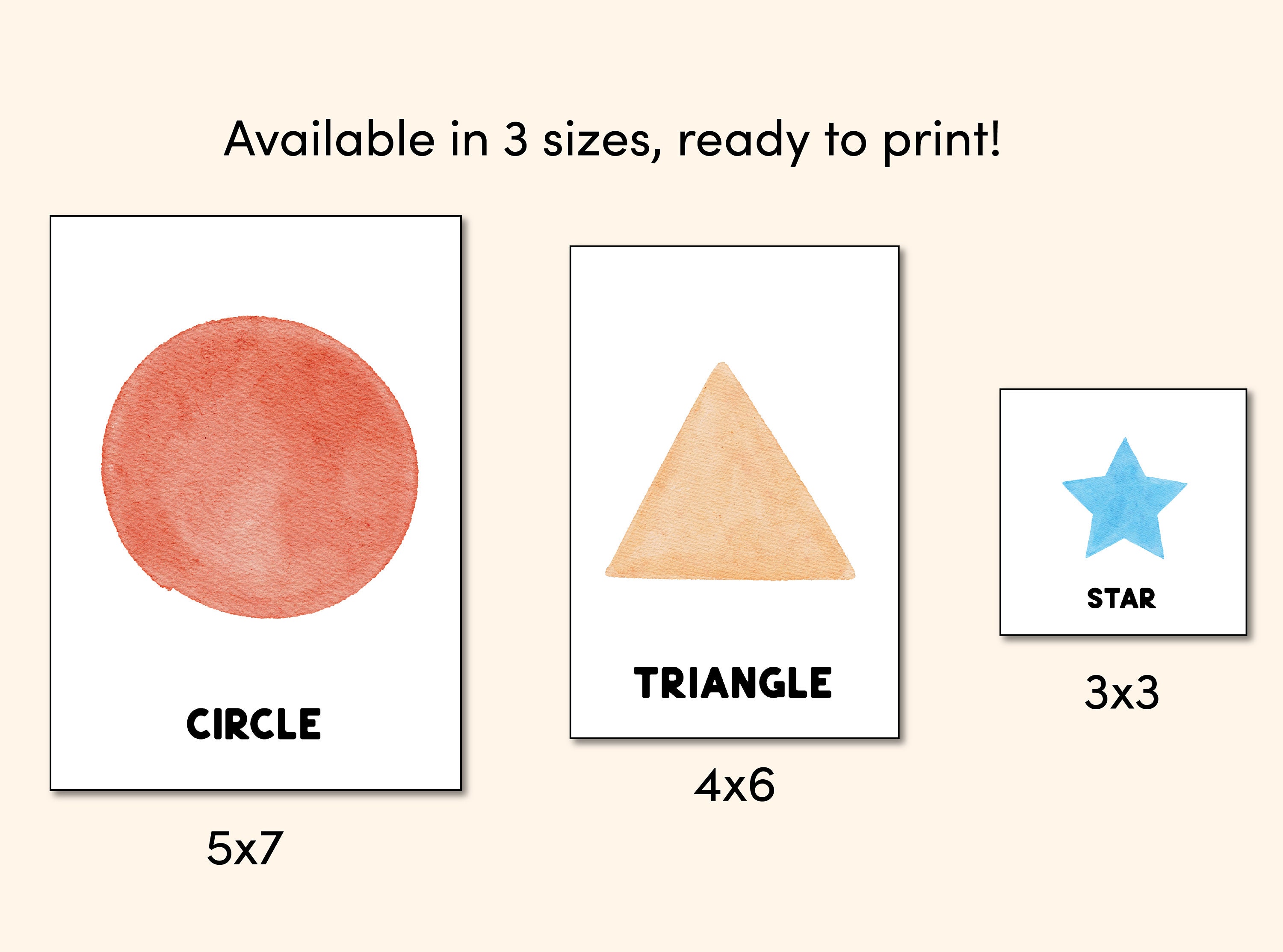 12 Rainbow Shapes Flashcards | DIGITAL Download, Preschool Toddler ...