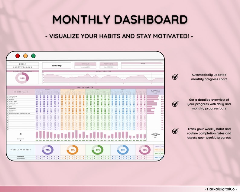 Ultimate Habit Tracker Spreadsheet, Goal Setting, Daily Routine (google ...