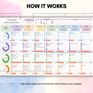 Family Chore Chart Google Sheets Template Personalized Editable Weekly ...