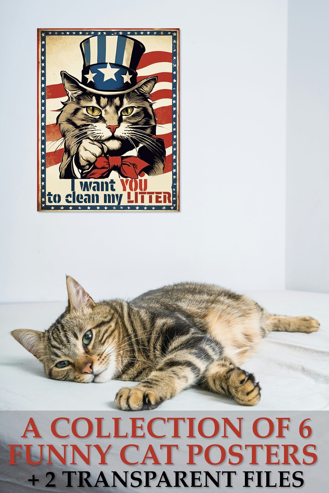Funny Cat Poster Collection - 6 High Resolution Designs, Modern ...