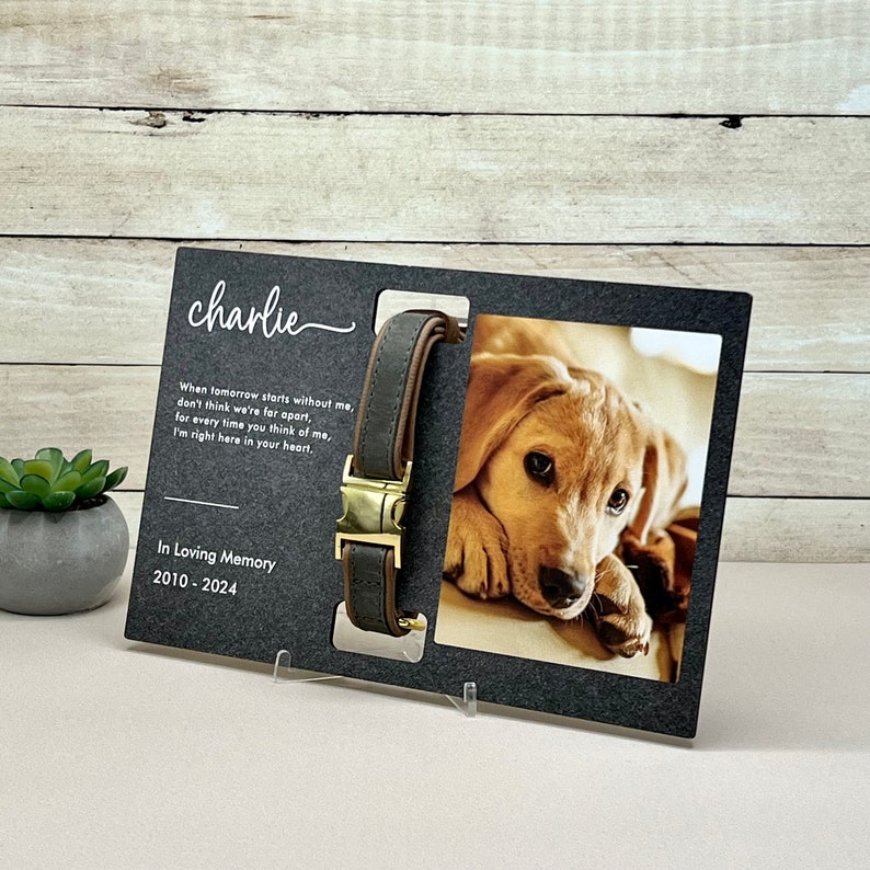 Personalized Memorial Dog Photo Frame With Name and Dates, Custom Dog ...