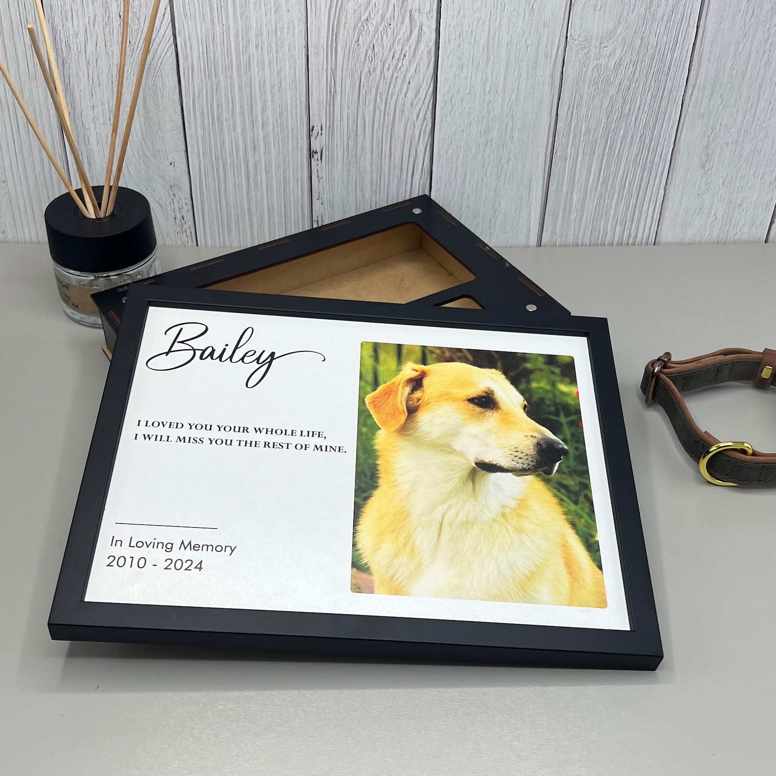 Custom Pet Memorial Urn With Personalized Photo Frame - Elegant Tribute ...