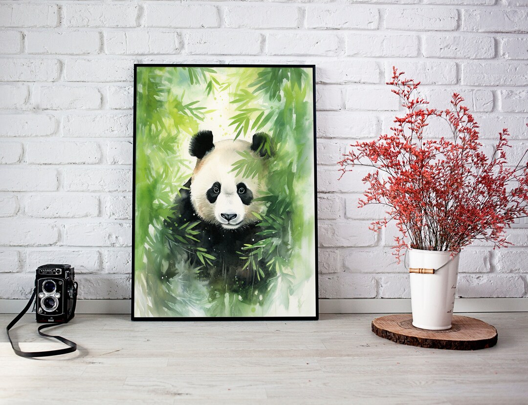 Watercolor Panda Bear PRINTABLE ART Panda Print Panda Poster Bear Wall ...
