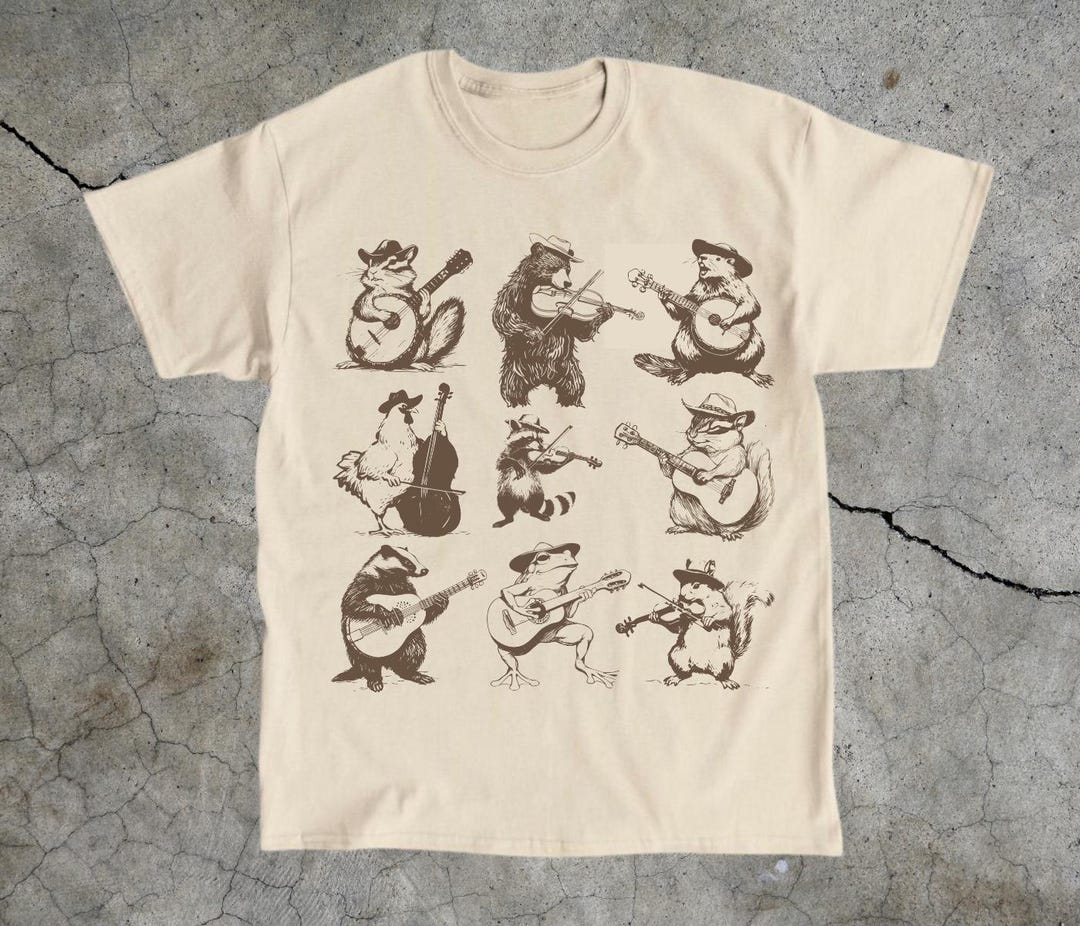 Woodland Critters Musician Shirt | Cute Animal Band Tee | Nature ...