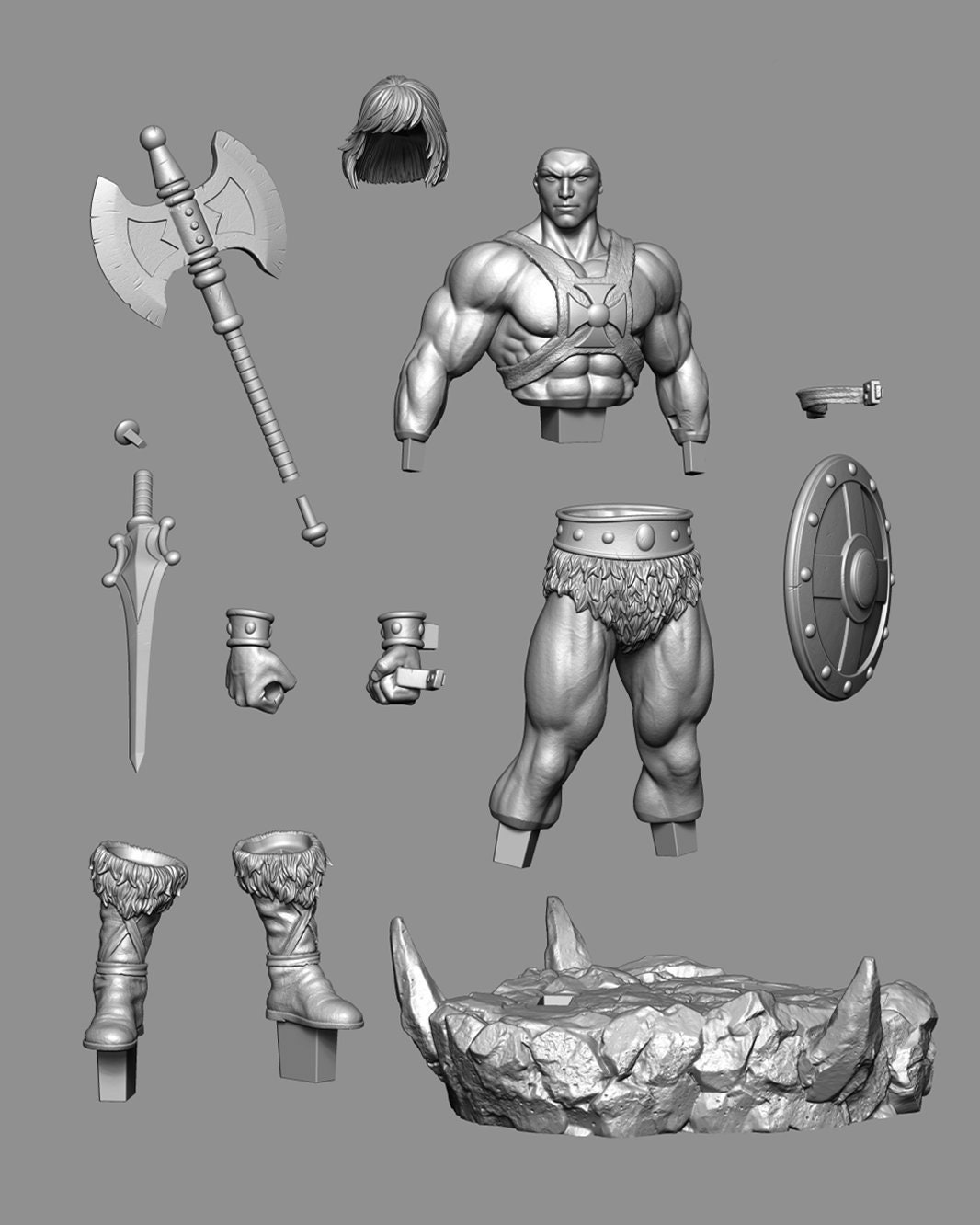 He She Master Super Hero Legend King Comic Family Diorama STL File ...