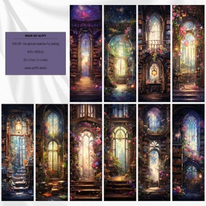 20 Watercolor Magical Library Printable Bookmarks I Print and Cut ...