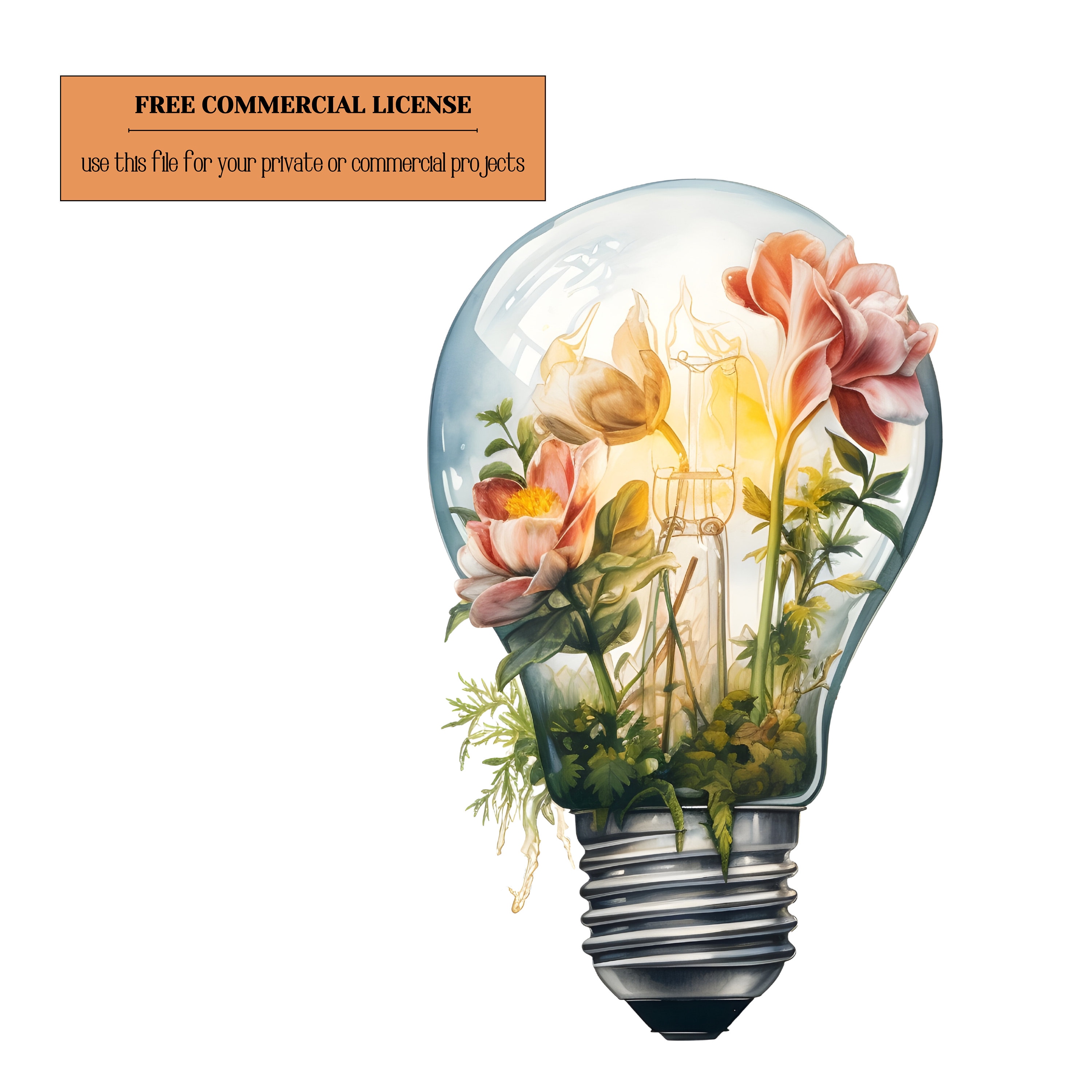 Vintage Light Bulb V3 Watercolor PNG Commercial Use Clip Art - Etsy
