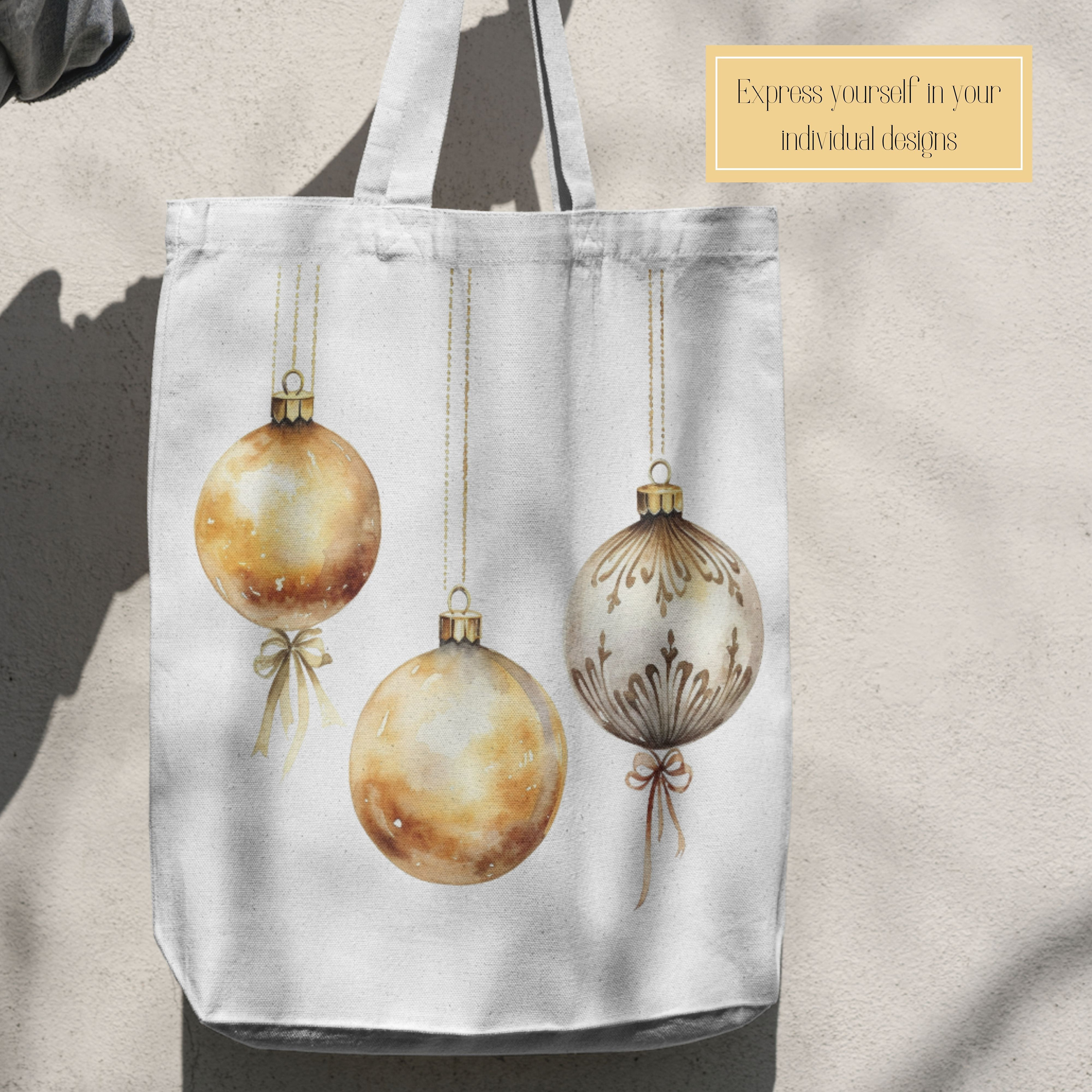 Golden Christmas Baubles V2 Watercolor PNG Commercial Use Clip - Etsy