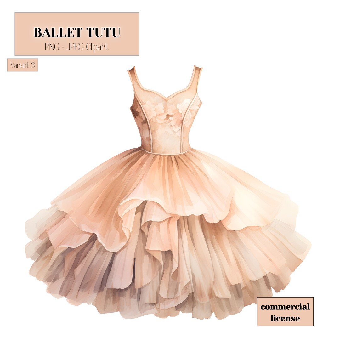 Ballet Tutu V3 Watercolor PNG Commercial Use Clip Art Hobby - Etsy
