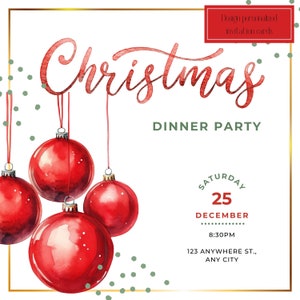 Red Christmas Baubles V3 Watercolor PNG Commercial Use Clip Art ...