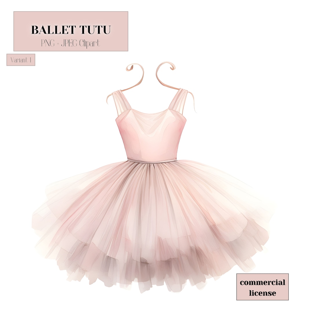 Ballet Tutu V1 Watercolor PNG Commercial Use Clip Art, Hobby Clipart ...