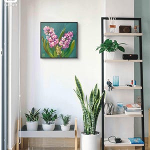 Original Acrylic Painting of Hyacinth Flowers, Hand Painted, Framed ...