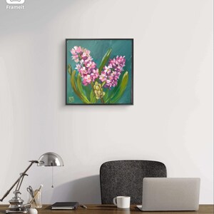 Original Acrylic Painting of Hyacinth Flowers, Hand Painted, Framed ...