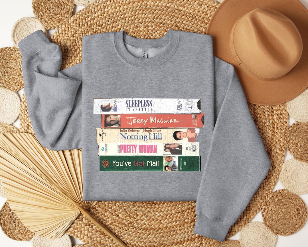 90s Rom Com Movies Sweatshirt, Romance of the 1990s, Love Stories, VHS ...