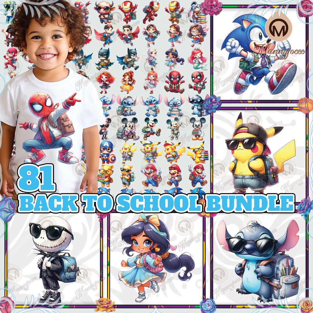 80+ Designs Cute Movie Characters PNG Bundle, Cartoon Characters ...