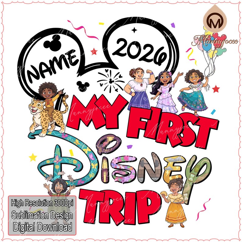 Custom Name My First Princess Trip 2026 PNG, Cute Family Celebration ...