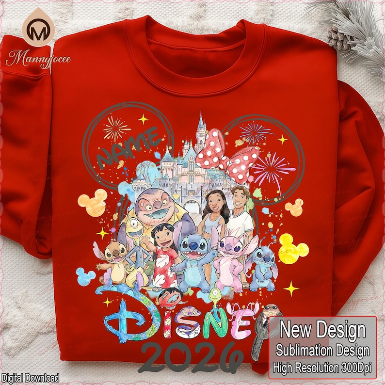 Custom Name Blue Alien 2026 Shirt Design for Boys and Girls PNG, Mouse ...