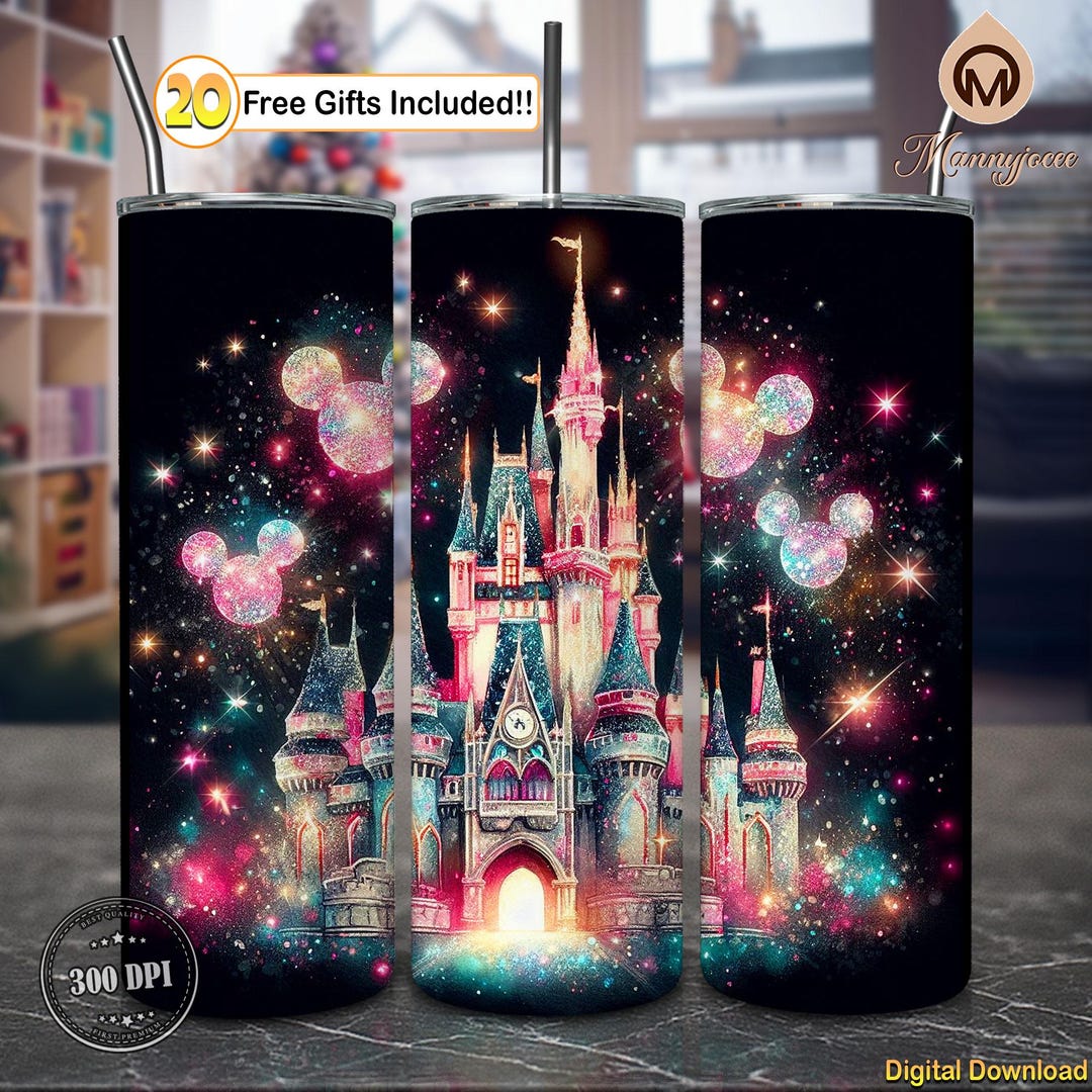 Cartoon Castle 20oz Skinny Tumbler Sublimation Design, Cartoon Tumbler Wrap, Castle Design for ...