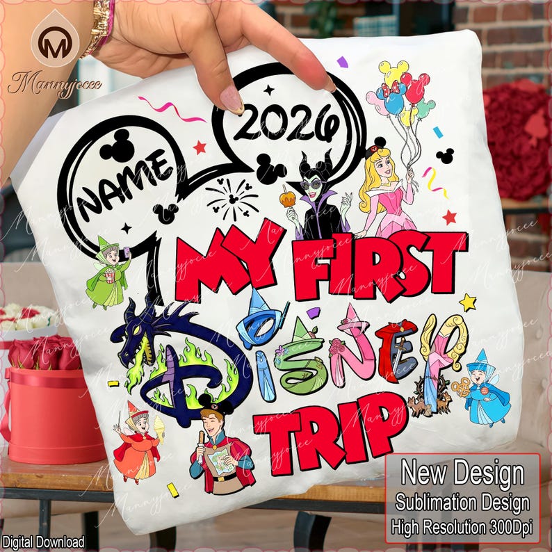 Custom Name My First Princess Trip 2026 PNG, Cute Family Celebration ...