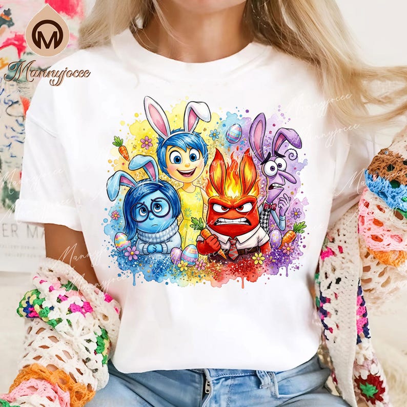Happy Easter Day PNG, Cartoon Friends Easter Shirt Design, Cute Bunny ...