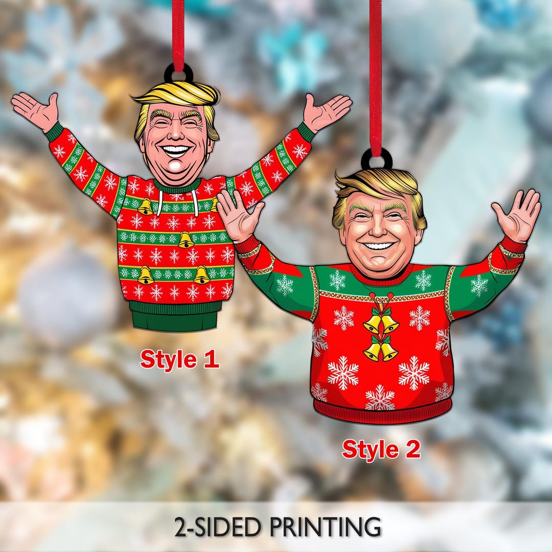 Trump President Acrylic & Ash Plywood Ornament, Funny Trump Christmas ...