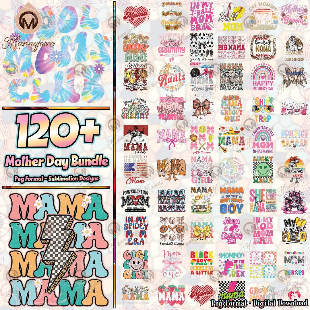 120+ Files Mama Png Bundle, Mother Day Png Bundle, Mama Love Png, Retro ...