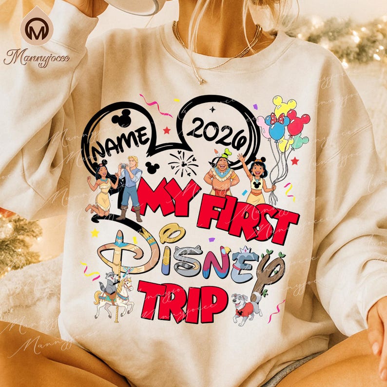 Custom Name My First Princess Trip 2026 PNG, Cute Family Celebration ...