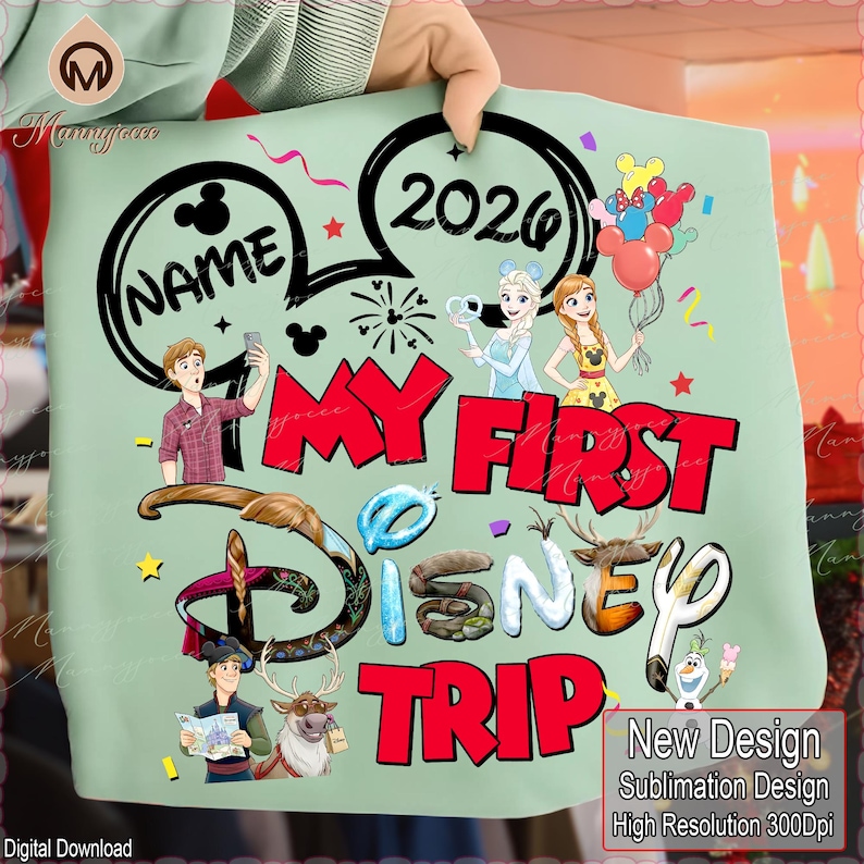 Custom Name My First Princess Trip 2026 PNG, Cute Family Celebration ...