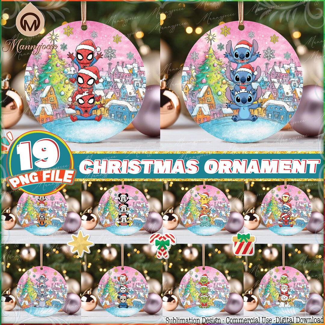 19 Files Christmas Friends 2025 Ornament Sublimation PNG, Bundle ...